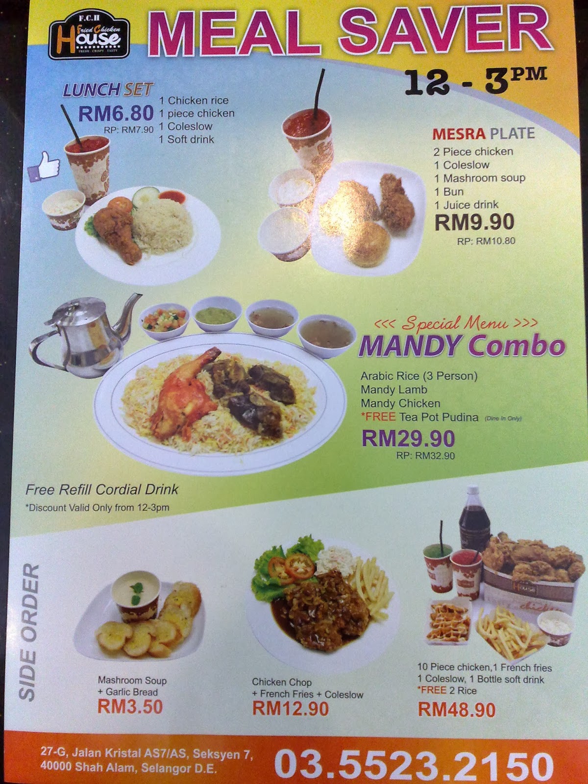 APIEY: Pembukaan Semula Restoran Fried Chicken House Seksyen 7 Shah Alam