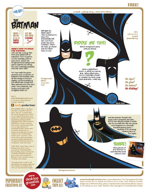 Fashion and Action: Iconic Paper Batman DIY Figure from Desktop Gremlins
