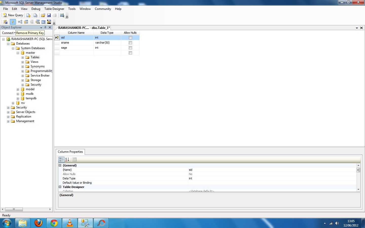 Create The Table Column And Insert The Data Without Sql