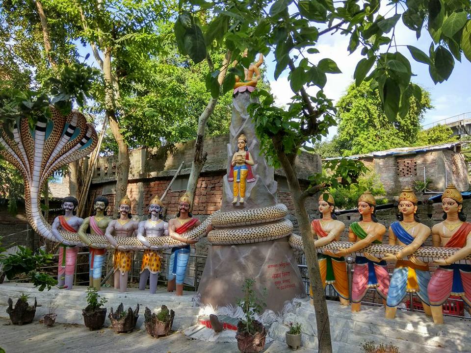 Simaria Dham: Photos: सिमरिया में समुद्र मंथन की प्रतिमा