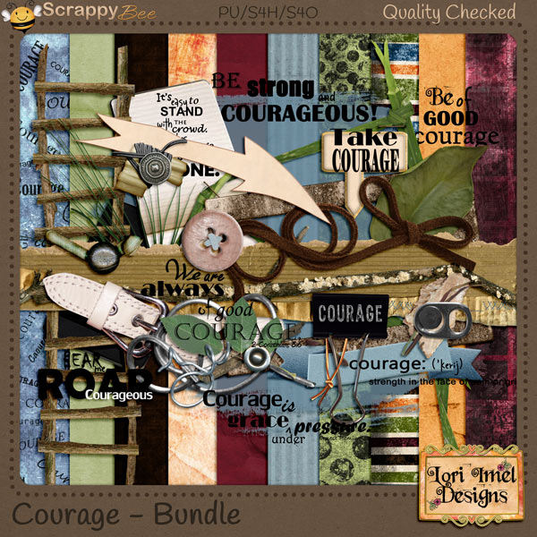 Creo by Lady Katutz: "Courage" LO for Scrappy Bee