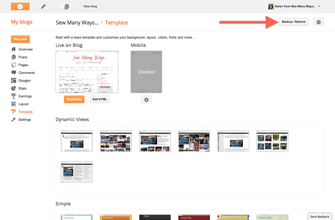 Sew Many Ways...: How To Back Up Your Entire Blog...2 Steps
