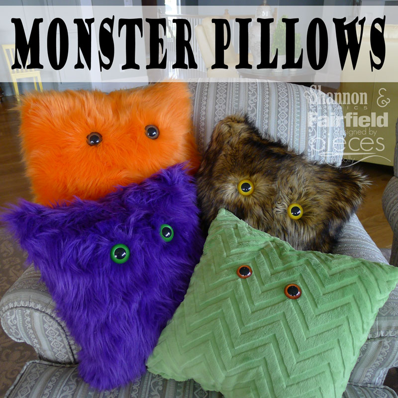 Pieces by Polly: Monster Pillows - Halloween Pillows - at See Vanessa Craft