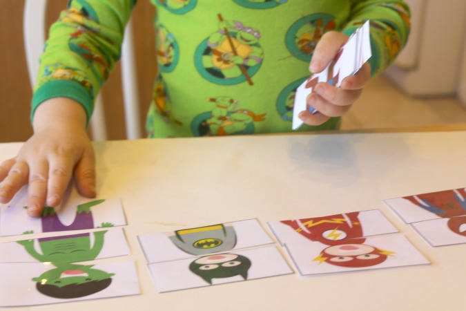 Mix & Match Superheroes Busy Bag for Kids | School Time Snippets