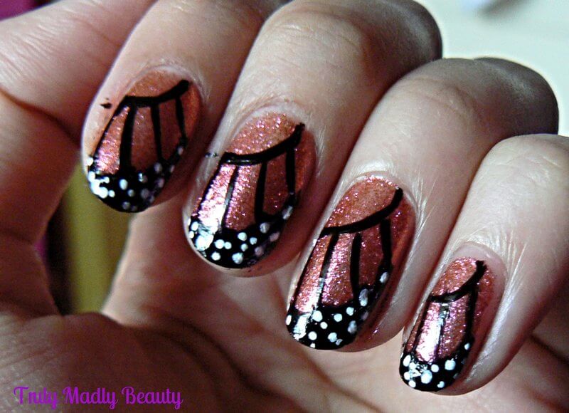 Truly Madly Beauty: NOTD - Butterfly Wing Nails & Tutorial!