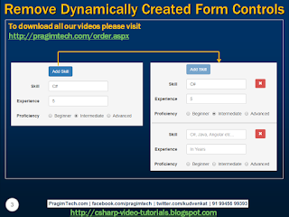 Sql server, .net and c# video tutorial: Remove dynamically created form controls in angular - Slides