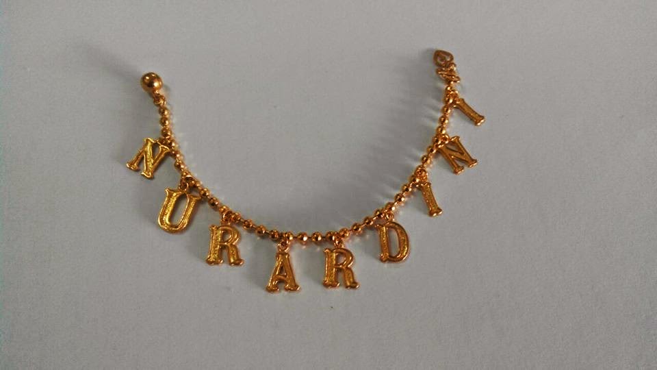 EMAS KOREA MURAH: RANTAI TANGAN UKIRAN NAMA