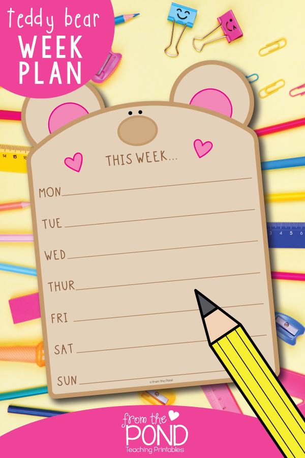 Bear Week Planner | From the Pond