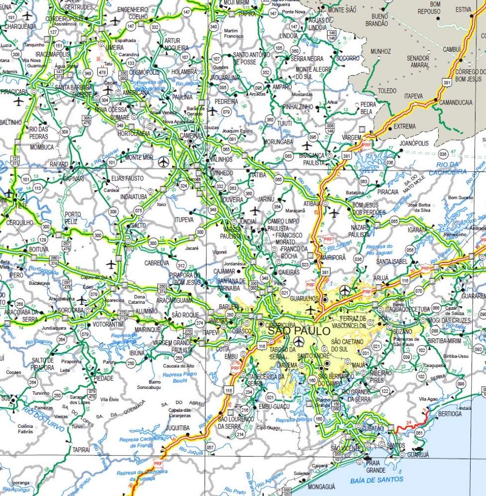Mapa Rodoviário Do Estado De São Paulo 65x100cm Decoração SP R$ 103.08 ...