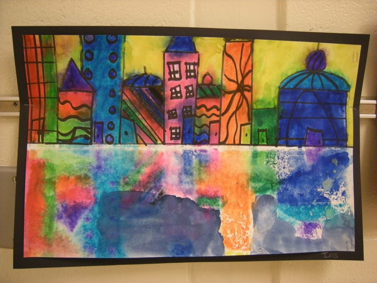 WHAT'S HAPPENING IN THE ART ROOM??: 2nd Grade Cityscape Reflections