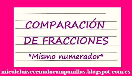 Mi cole Luis Cernuda, Campanillas.: T.7 - 3º "COMPARAR FRACCIONES MISMO ...