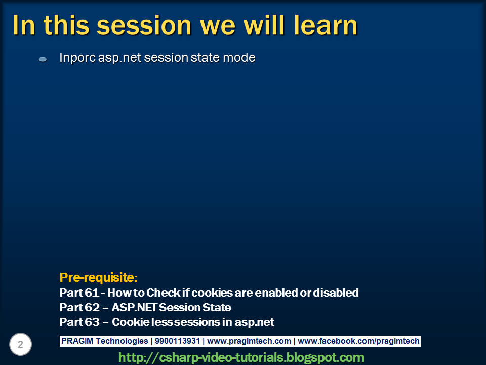 Sql Server Net And C Video Tutorial Part 64 Inproc Session State Mode