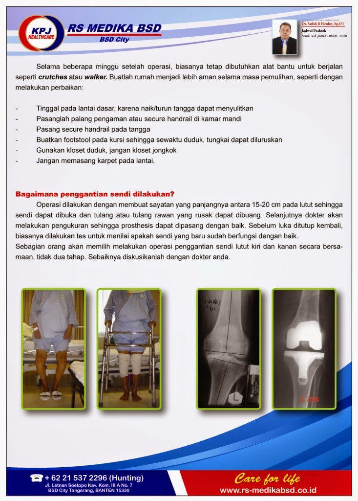 Operasi Ganti Sendi Lutut & Pinggul