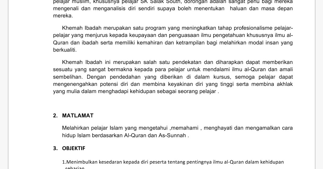 Contoh Kertas Kerja Program Motivasi - SageteMejia
