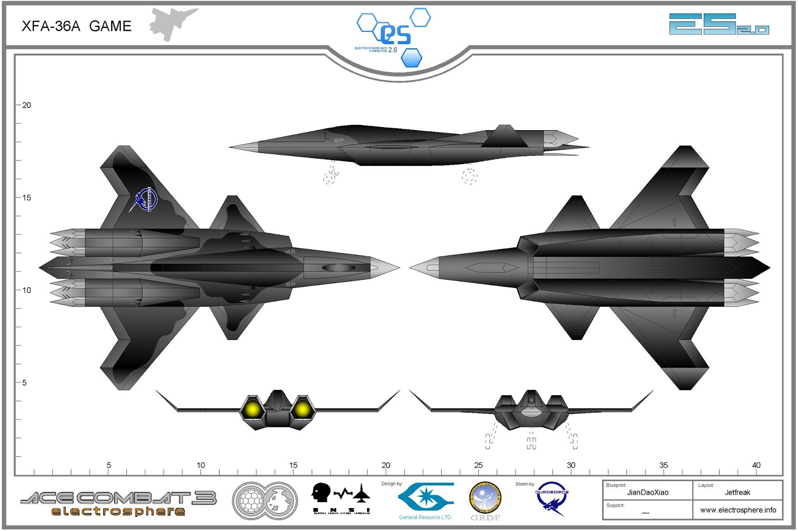 Ace Combat Model - Drawings: XFA-36A Game
