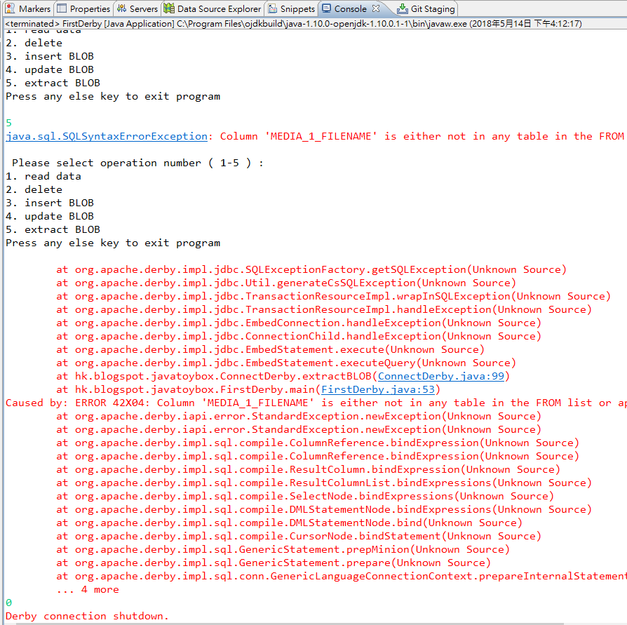 放棄思考: Eclipse 上使用 Java DB ( Apache Derby ) (PART 1 / 3 )