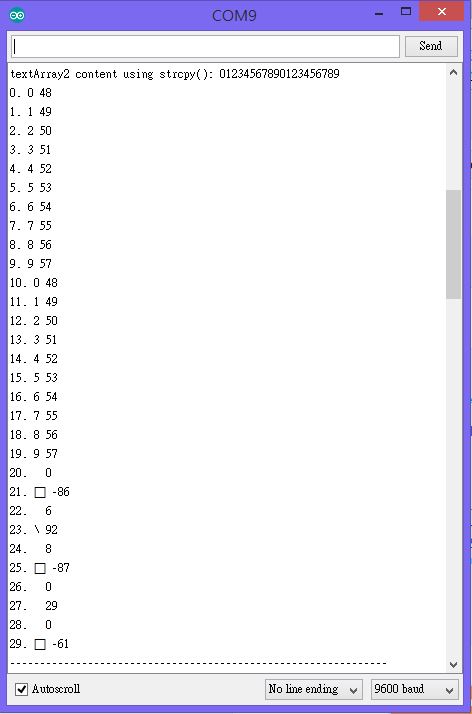 Blog of Wei-Hsiung Huang: Arduino - String Operation - strncpy(), strcpy(), and toCharArray()