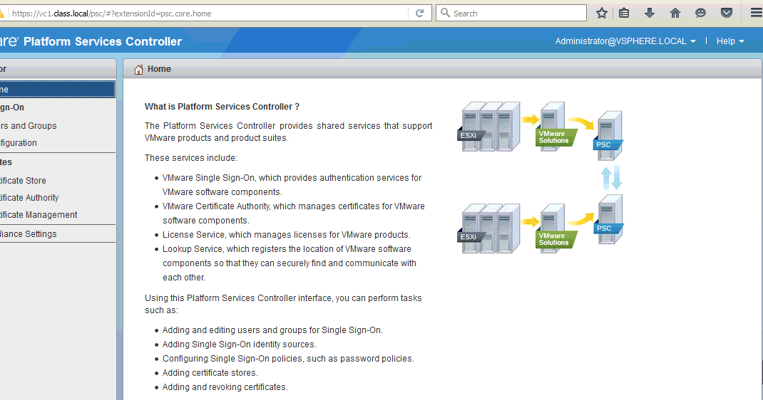 Virtual Clouds....: Introducing the Platform Services Controller Interface