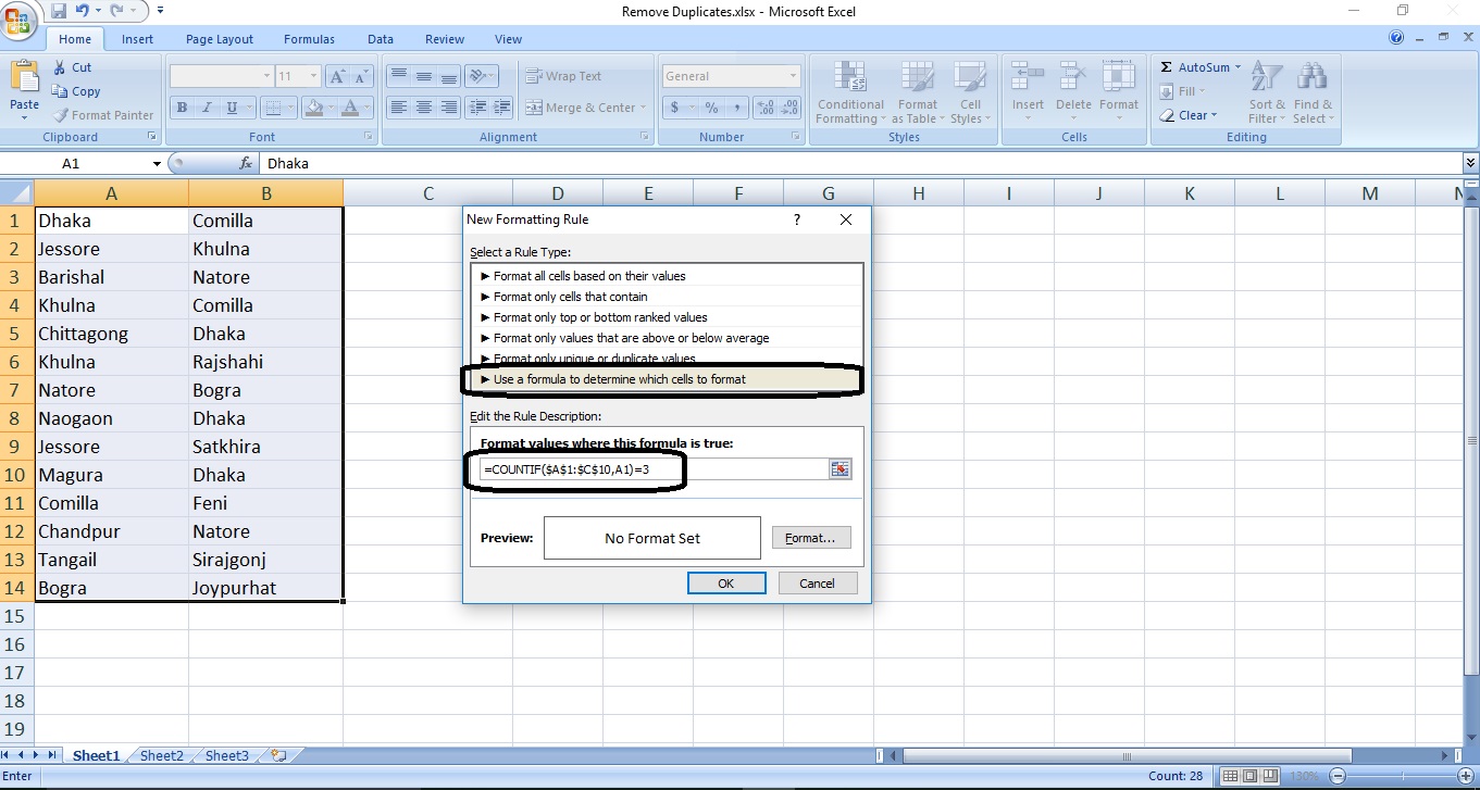 Find Duplicates or Triplicates in Excel