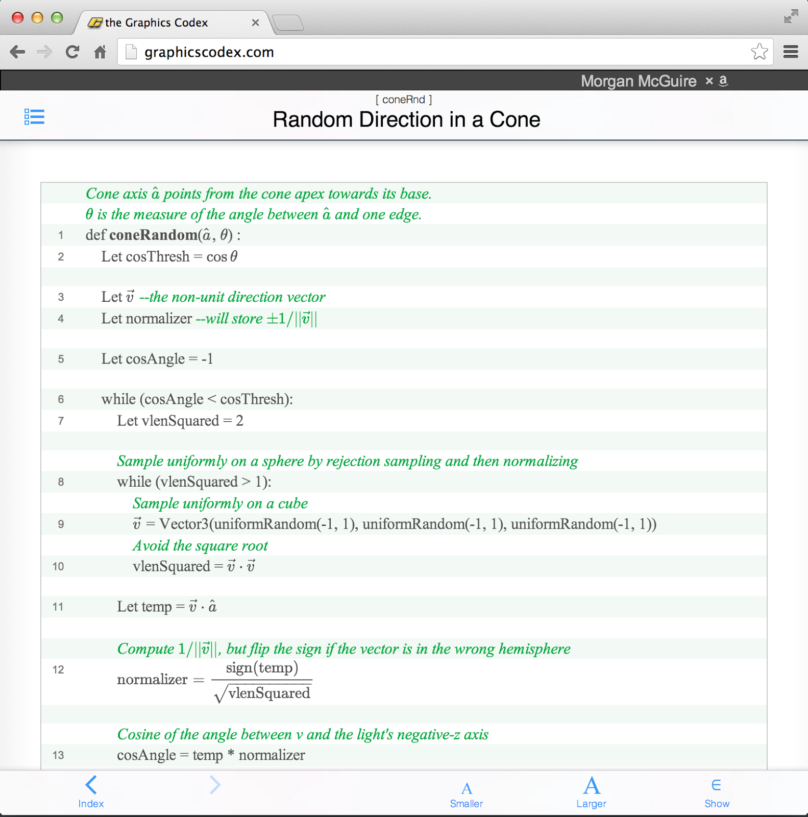 Casual Effects: The Graphics Codex Web Edition