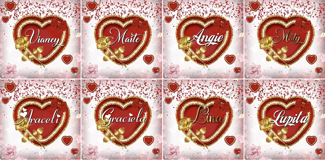 Lindo corazón con Nombres