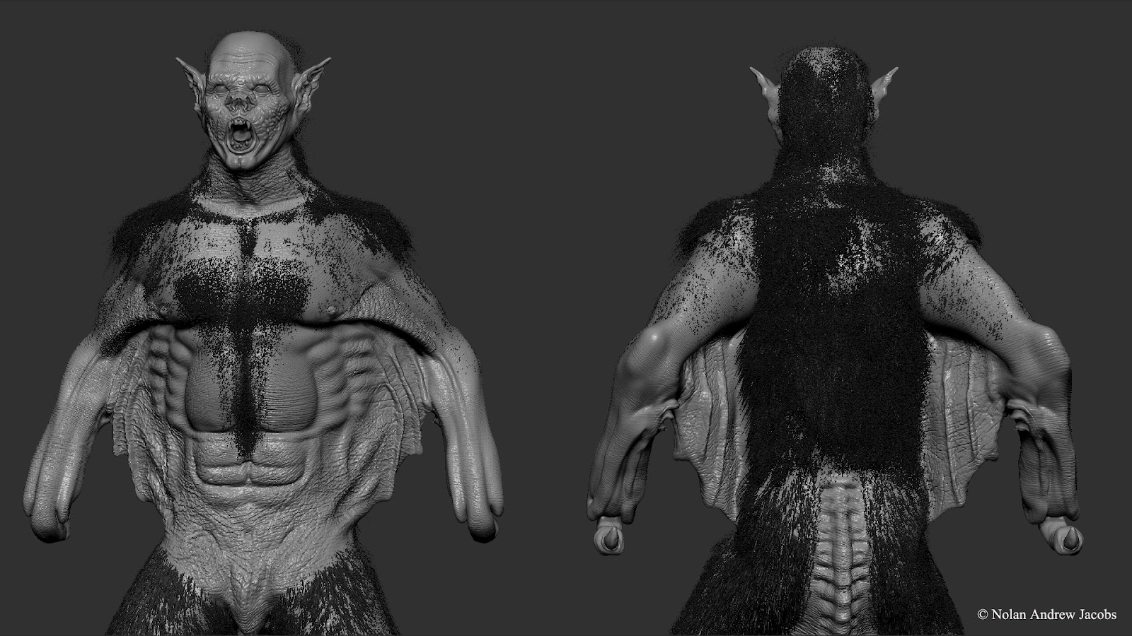 Nolan Jacobs Art Blog: Bram Stoker's Dracula Bat Creature Zbrush