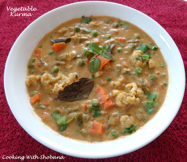 Cooking With Shobana : VEGETABLE KURMA