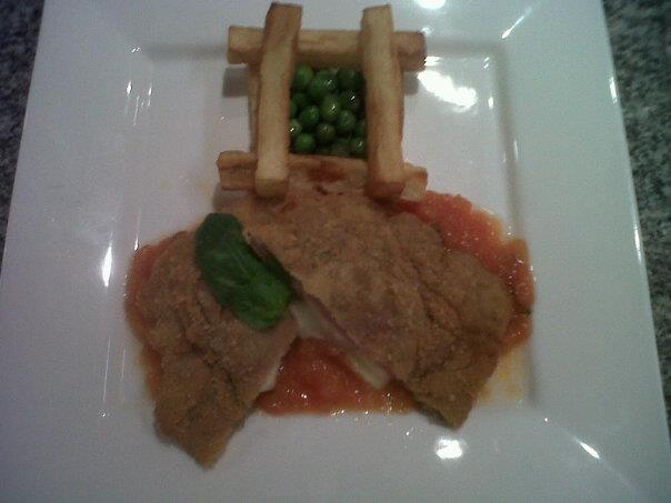 Cociniando: Milanesas de ternera Cordon Bleu con papas pont-neuf