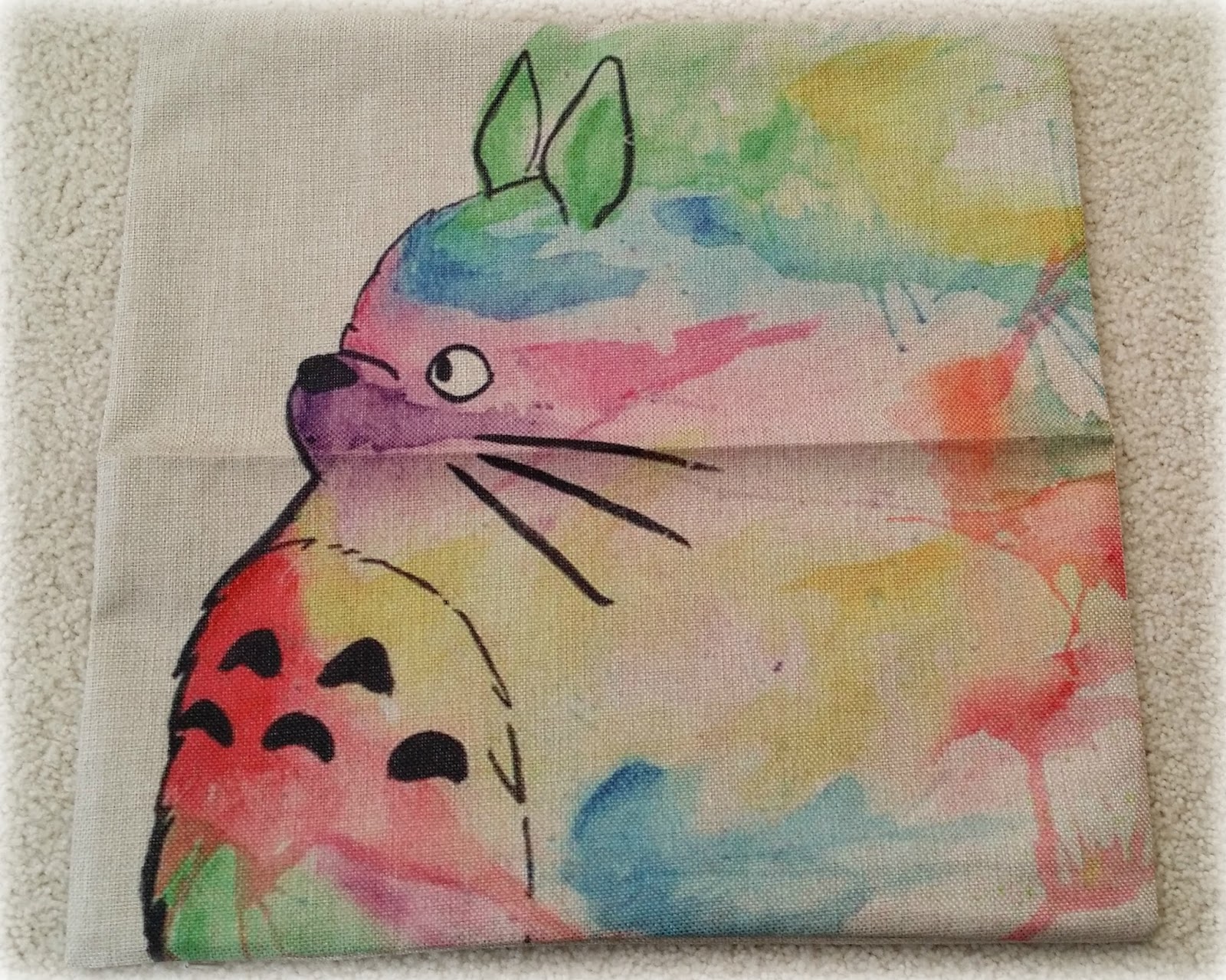 Temporary Waffle: Colorful and Fun Totoro Square Throw Pillow Case