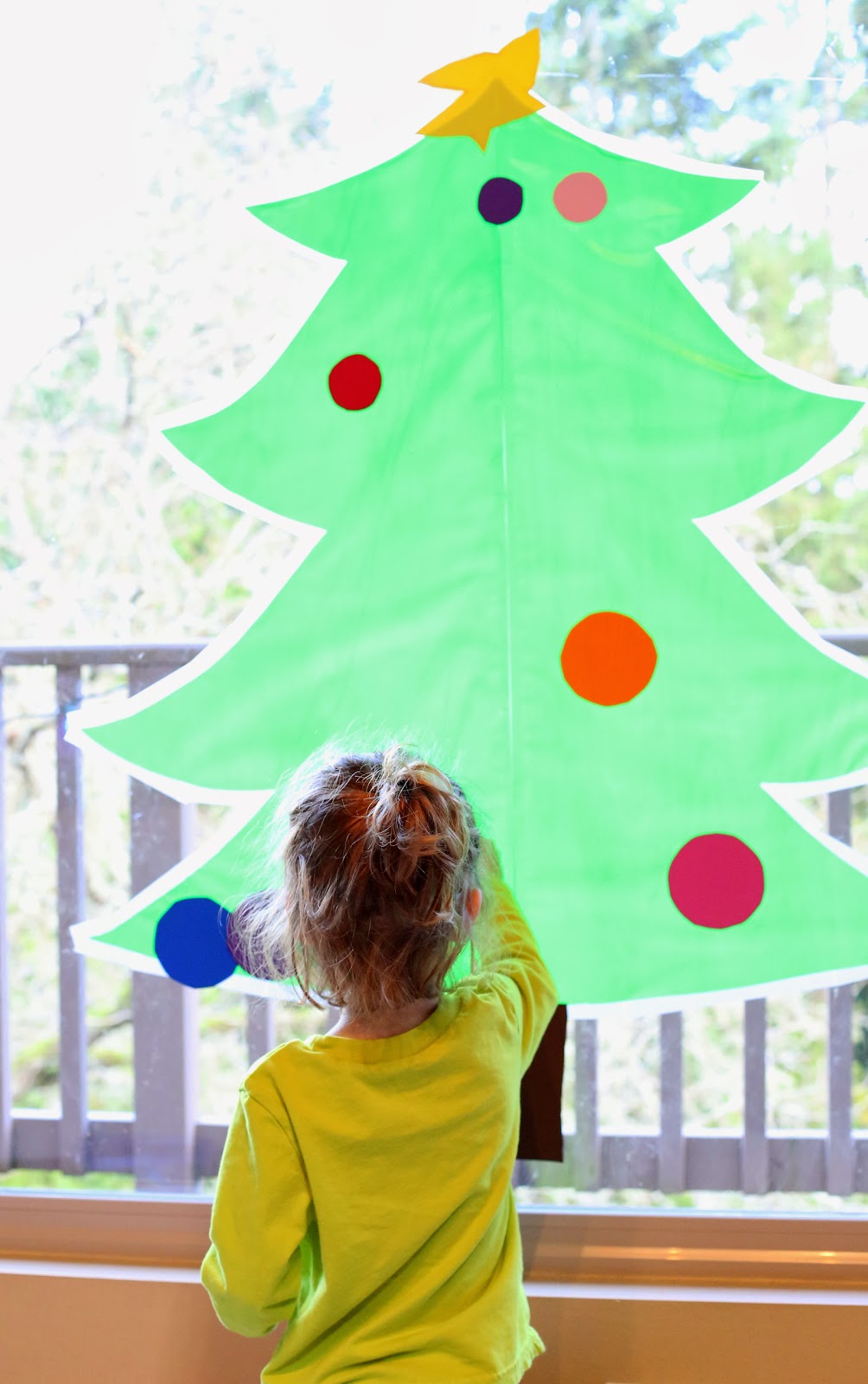 Sticky Contact Paper Christmas Tree for Kids