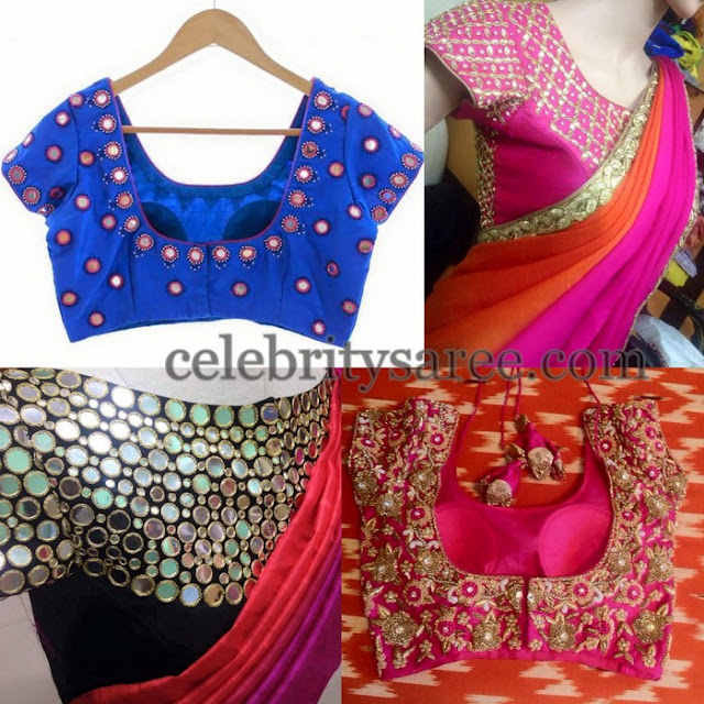 Mirror Work Simple and Heavy Blouses - Saree Blouse Patterns