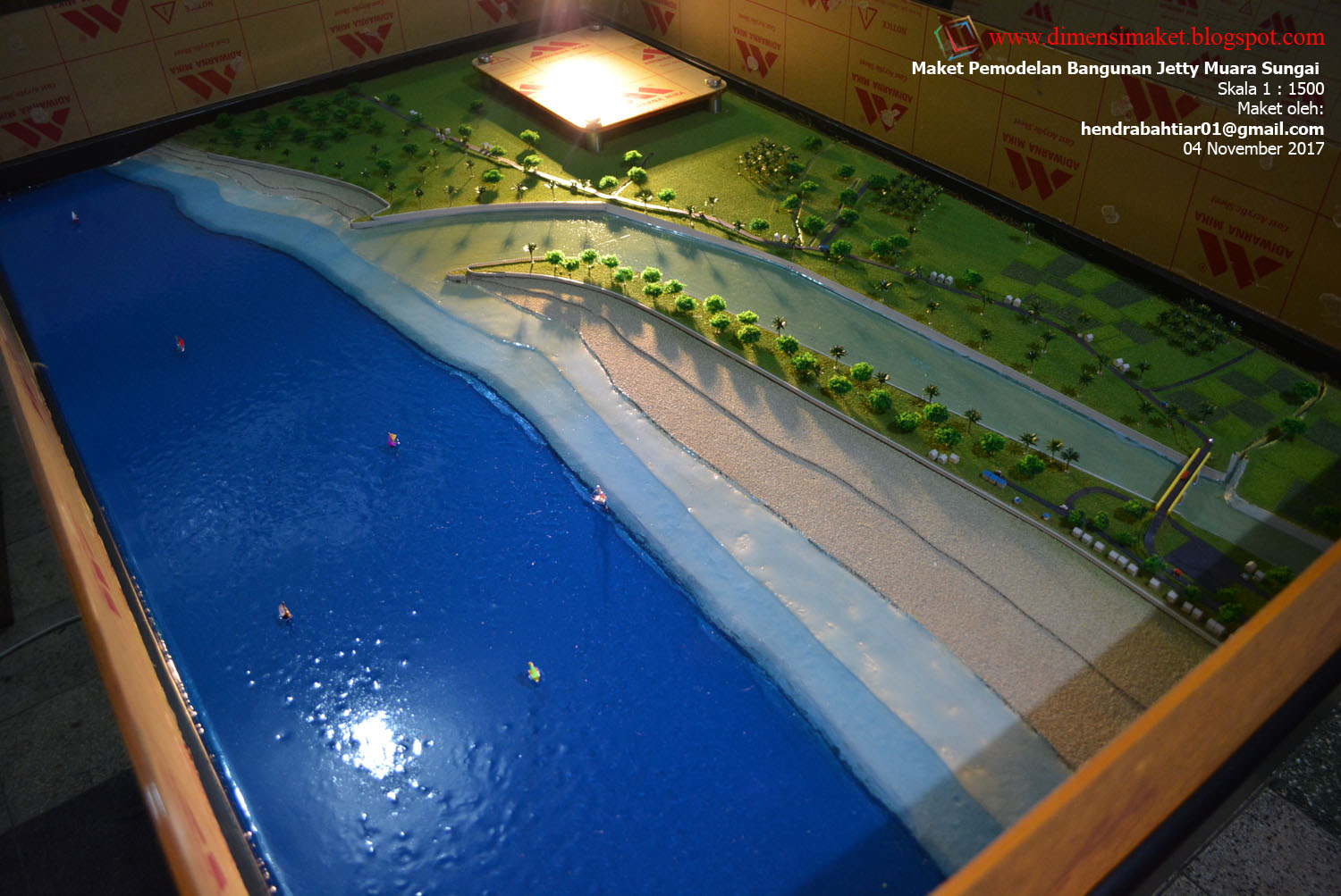 Maket Pemodelan Bangunan Jetty Muara Sungai