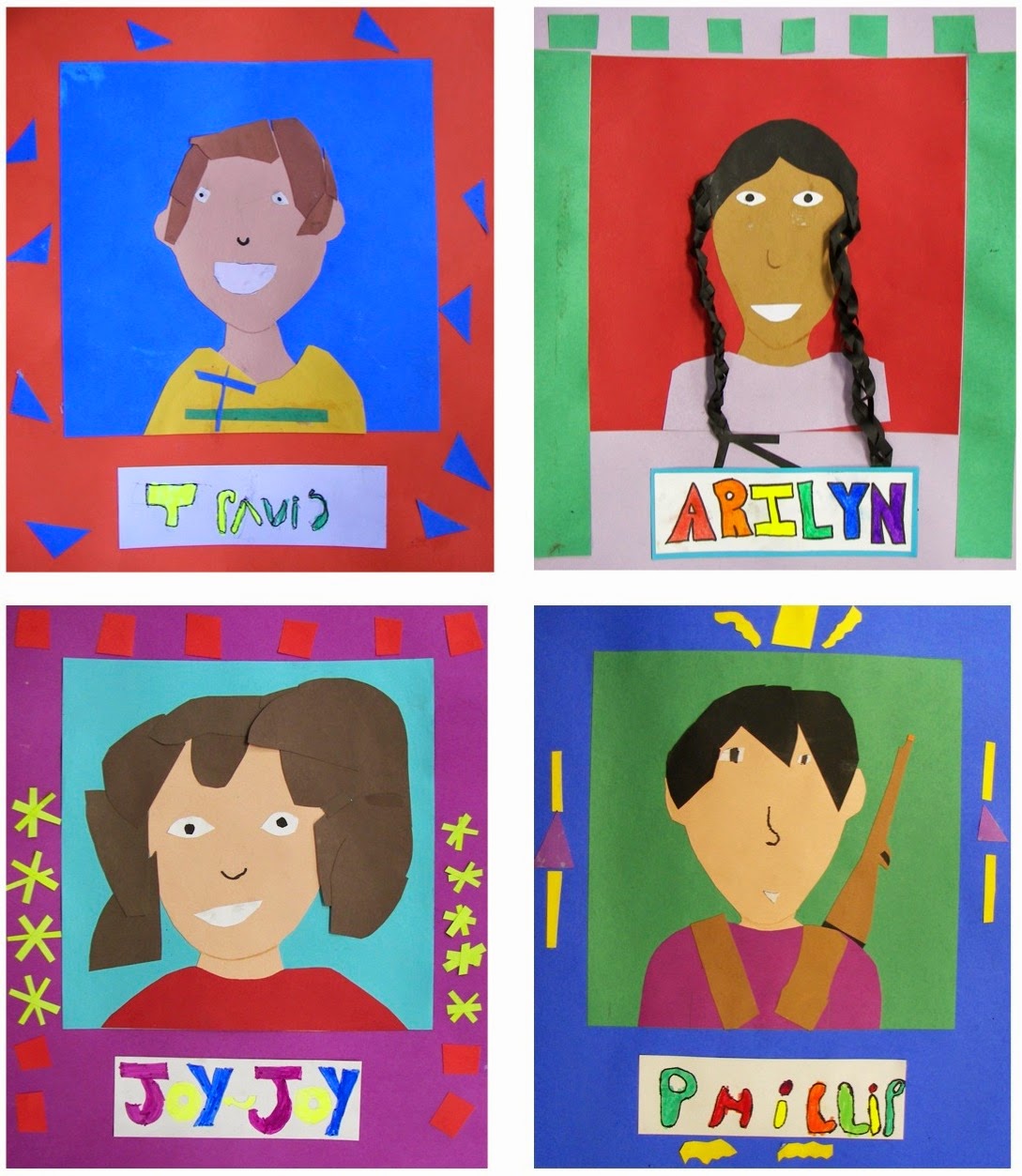 The Rolling Artroom: Paper Self Portraits (1st - 3rd Grade)