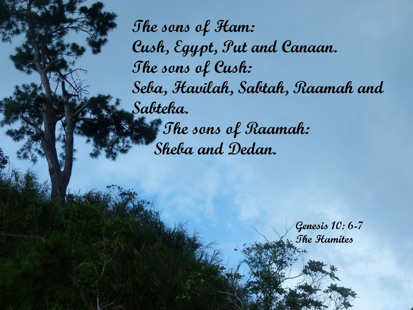 Genesis 10:6-7 The Hamites