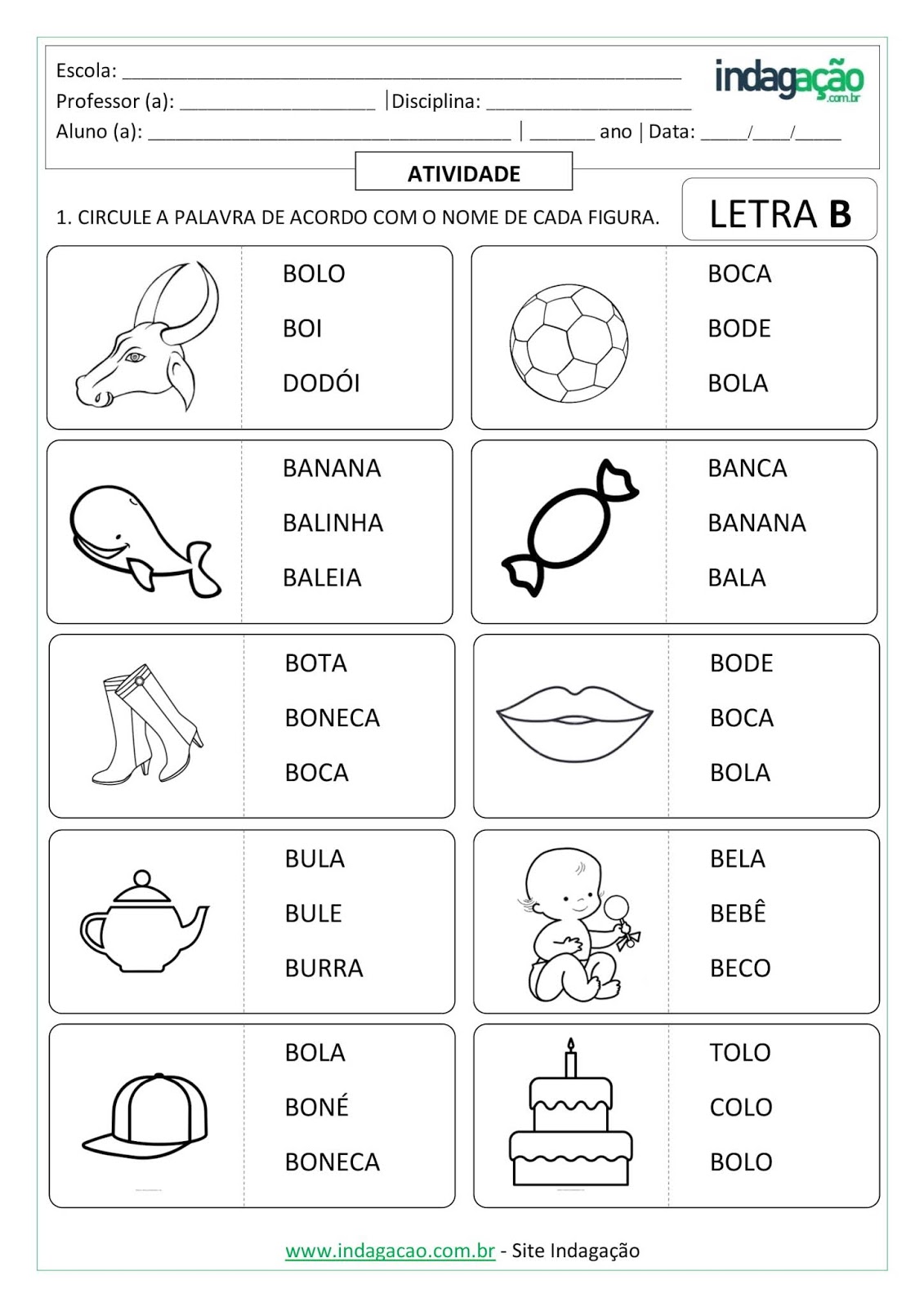 Sequência Alfabética para ditado da Letra B; imprimir atividade - INDAGAÇÃO Sequência Alfabética para ditado da Letra B; imprimir atividade - INDAGAÇÃO