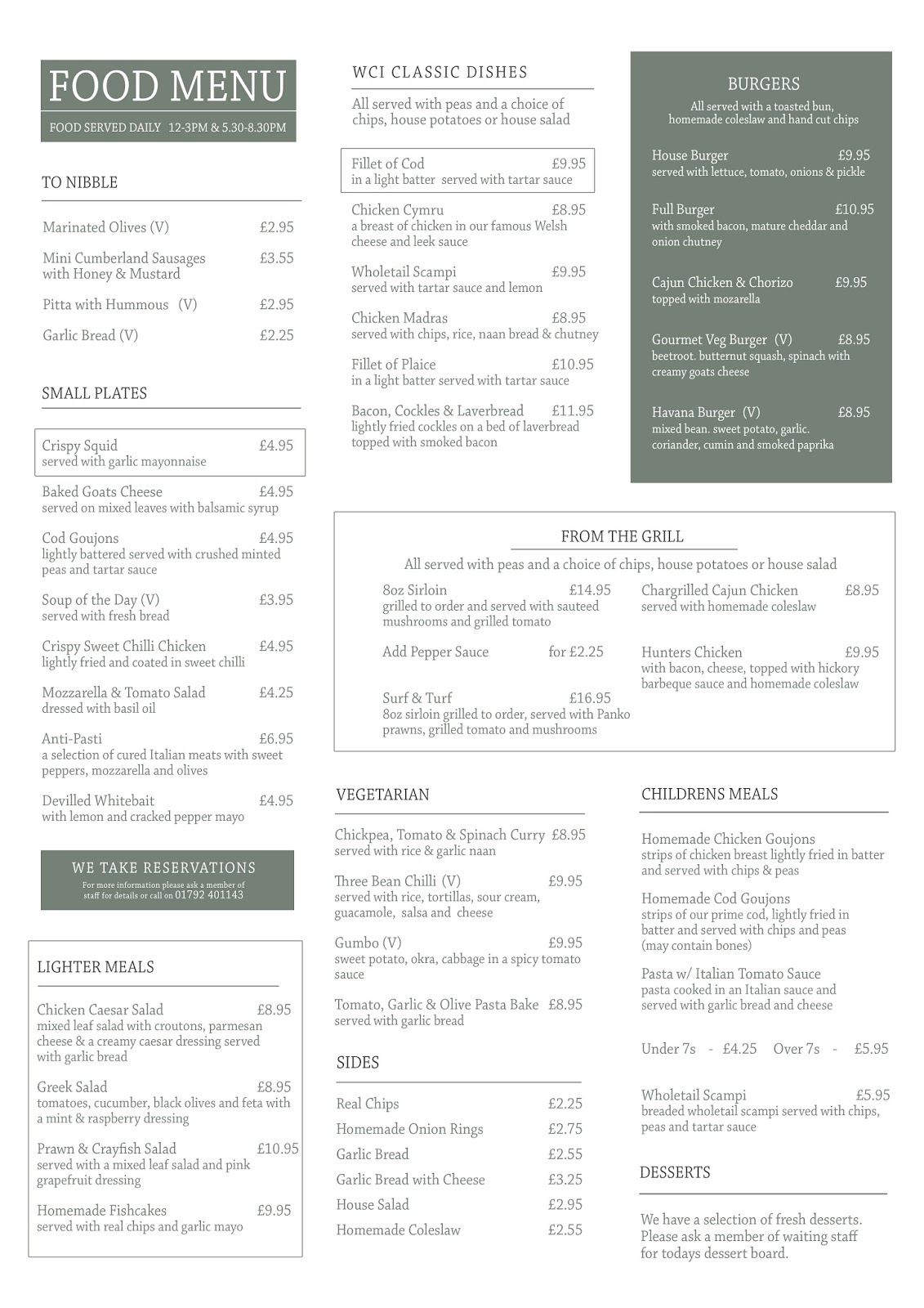 The West Cross Inn: New Summer Menu