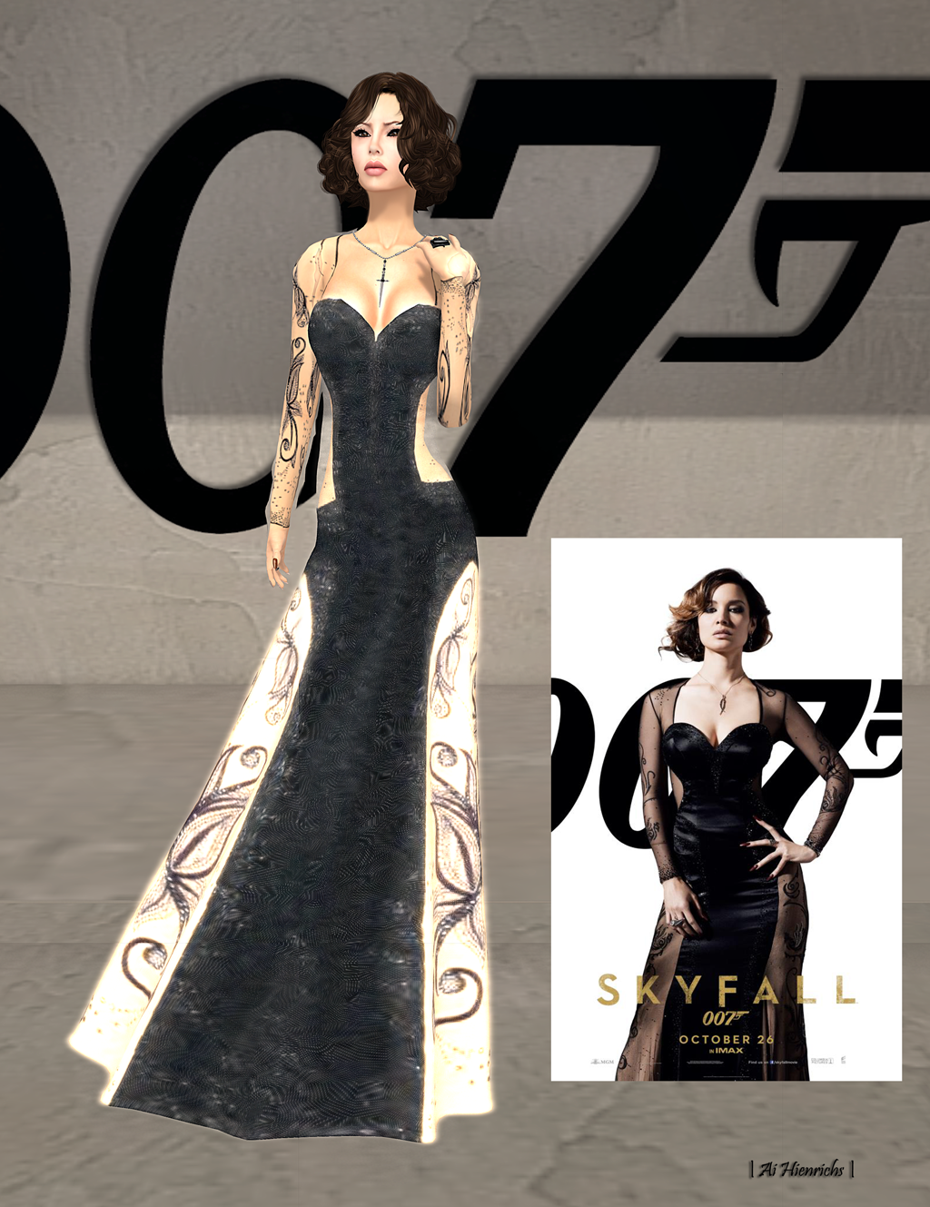 James Bond Skyfall Girl Black Dress