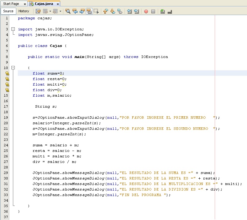 JAVA I Y II: Programas Sesión 2