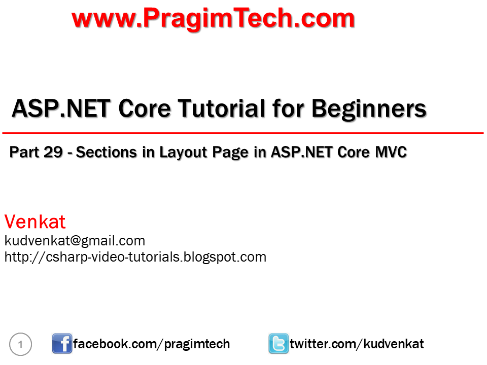 Sql Server Net And C Video Tutorial Sections In Layout Page In Aspnet Core Mvc Slides