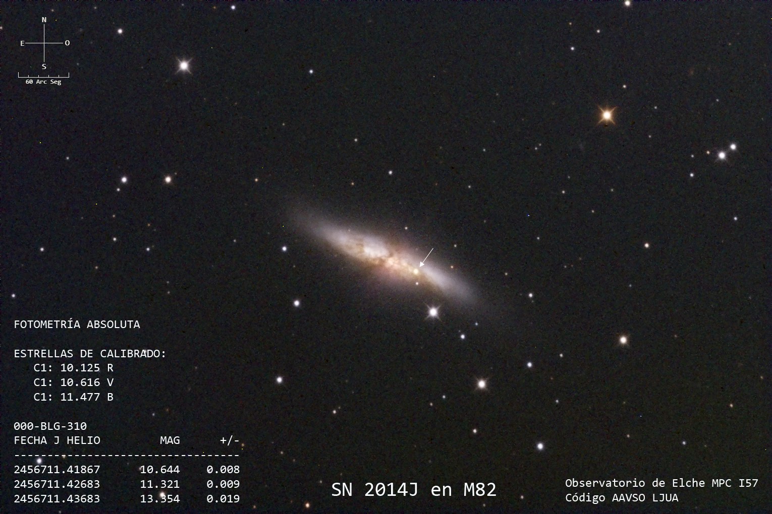Observatorio suburbano: Imágenes RVB SN2014J, SN2014G, SN2014L