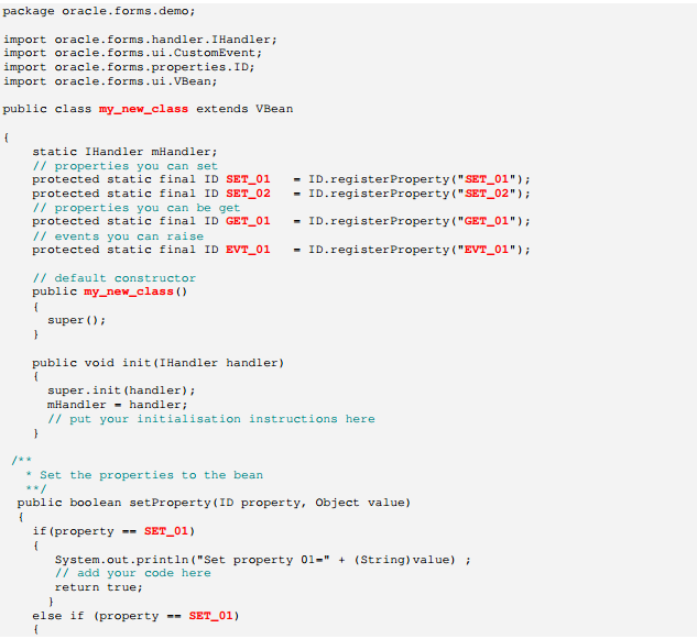 Oracle Forms - JavaBean tutorial