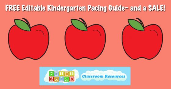 FREE Editable Kindergarten Pacing Guide!