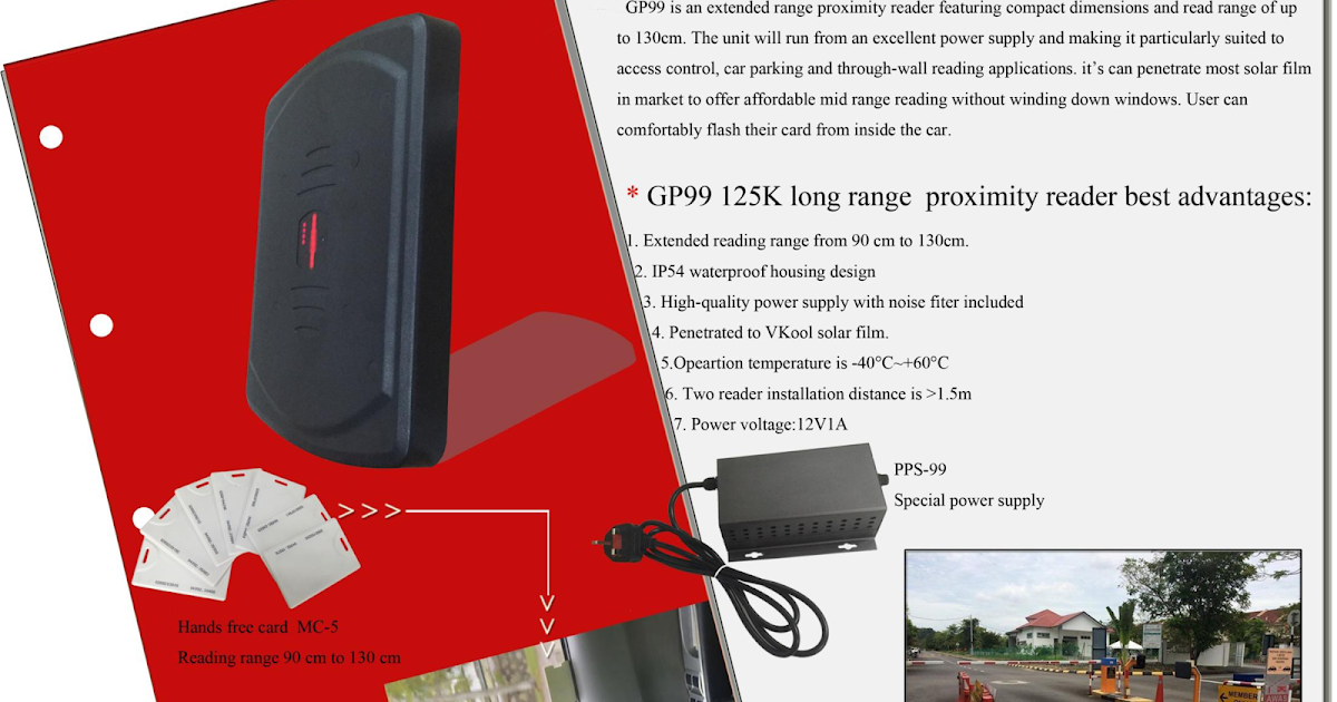 GP is an extended range 125kHz RFID Long Range proximity reader