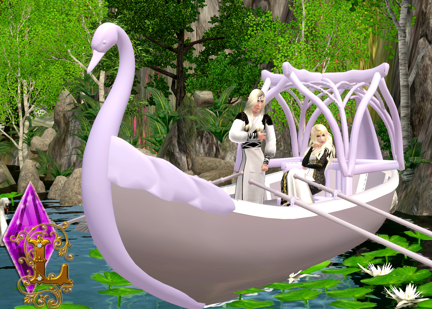 Ladesire's creative corner): Elven Swan Barge by Ladesire