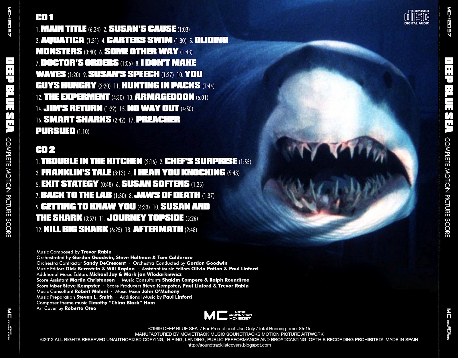 Soundtrack List Covers: Deep Blue Sea Complete (Trevor Rabin)