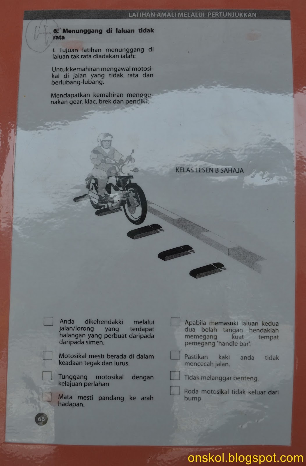 Online School (On Skool): Ujian Bahagian 2 & 3 Lesen Motosikal B2