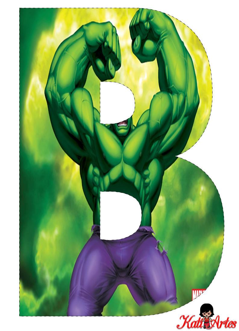 Alfabeto Gratis de Hulk. - Oh my Alfabetos!