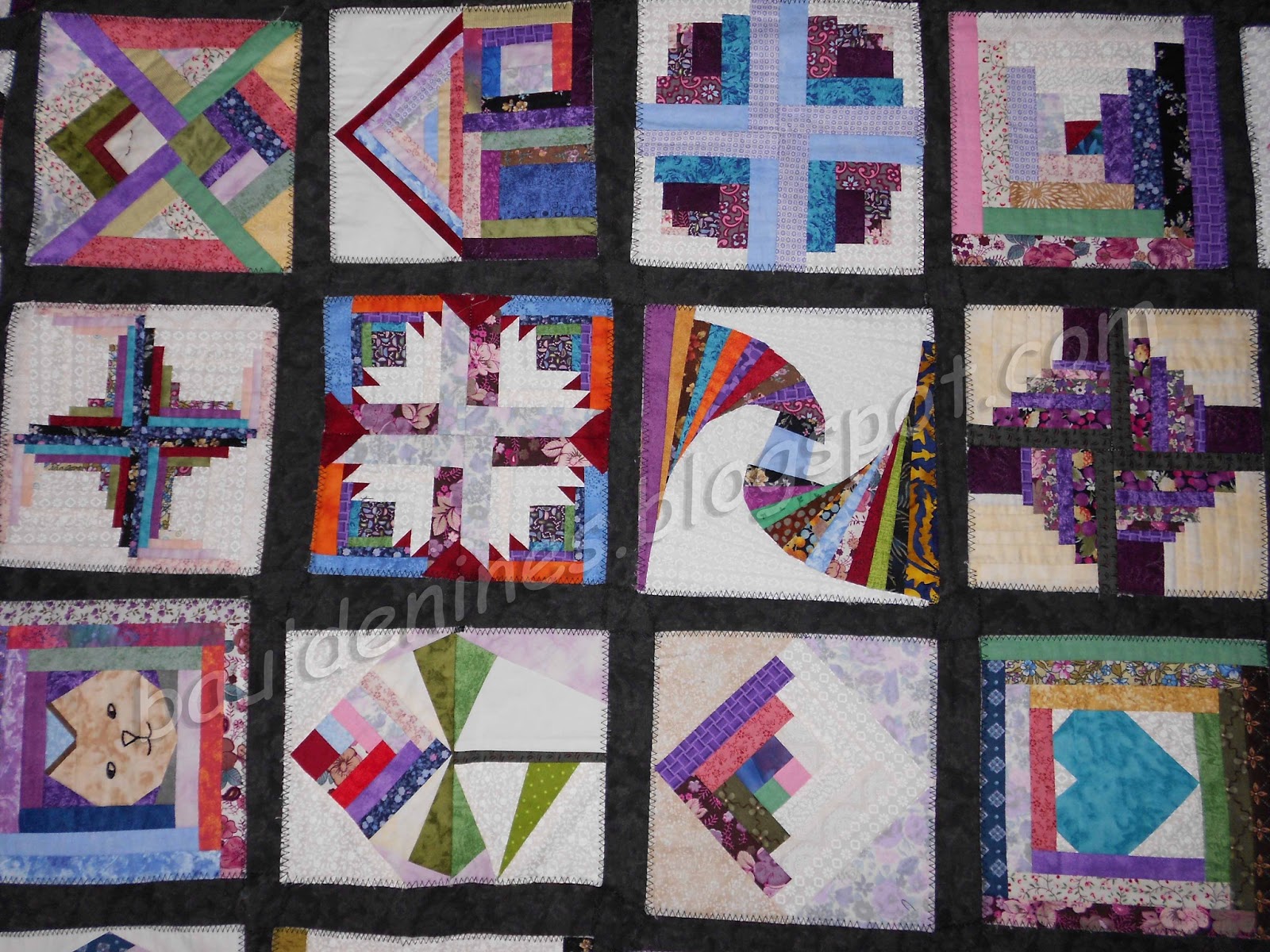 Baúl de Nines Patchwork: Colcha Log Cabin Patchwork