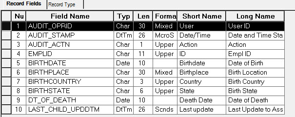 My Basic Knowledge: PeopleSoft Record/ Field Audit