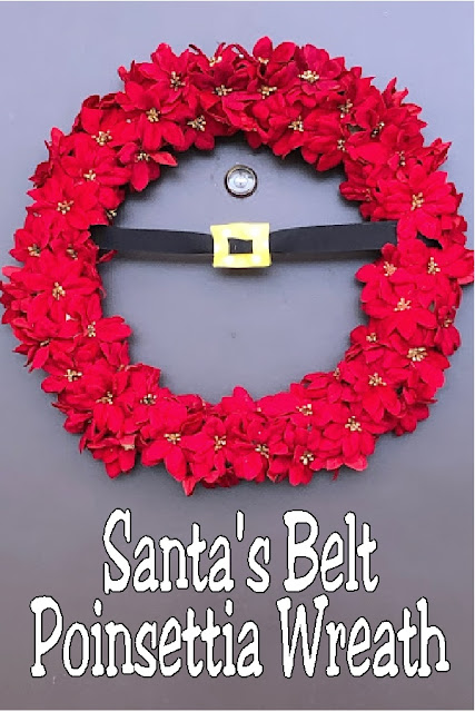 DIY Party Mom: Santa's Belt Poinsettia Christmas Wreath